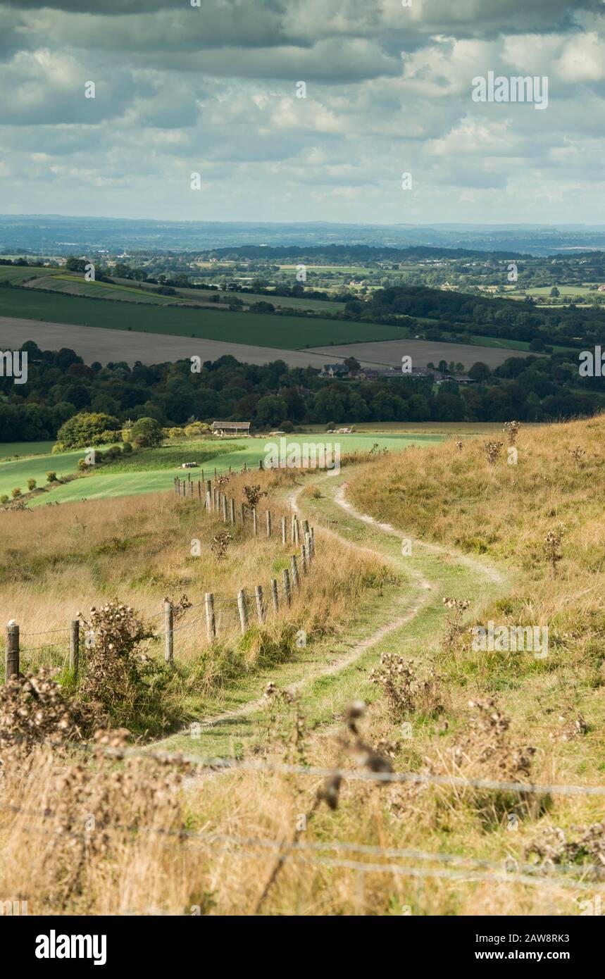 Farming on Cherhill Down with Cherhill White Horse and Lansdowne ...
