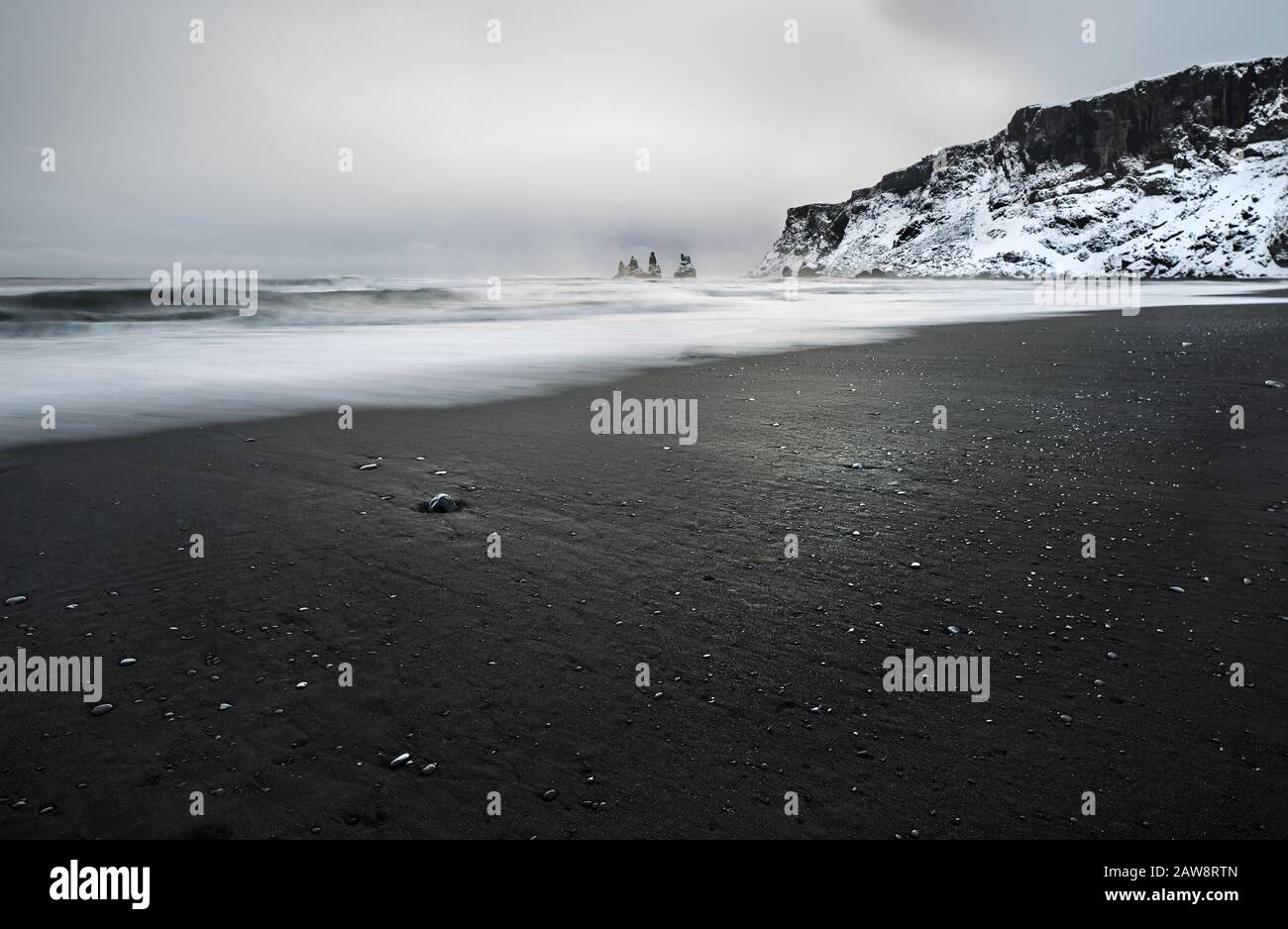 Amazing Iceland, breathtaking calm landscape, beautiful beach with ...