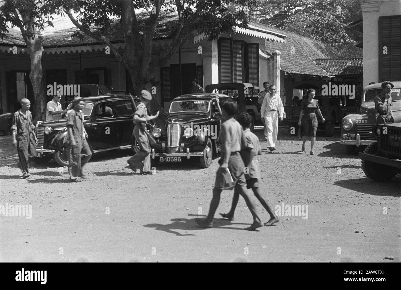 Various topics Batavia A police action. Batavia: Staff cars and jeeps ...
