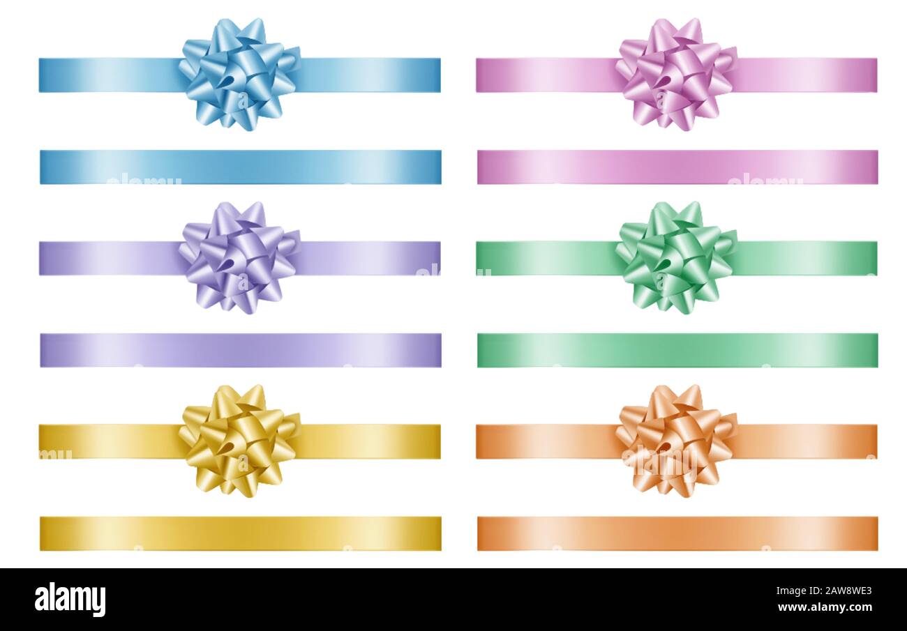 set isolated colorful bows and ribbons Stock Vector Image & Art - Alamy