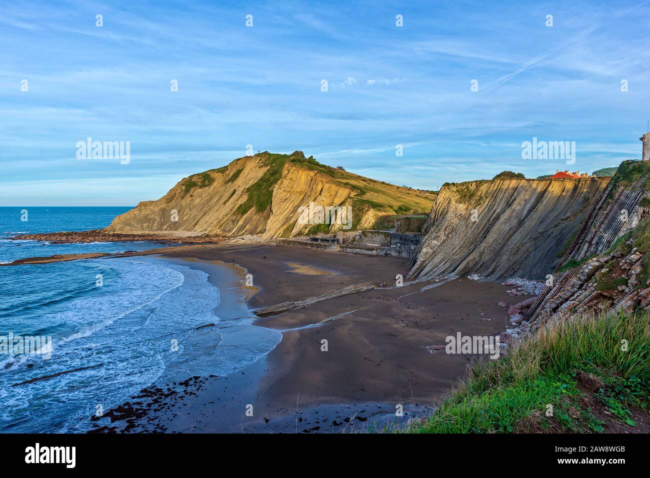 The flysch in Zumaia and the Cantabrian Sea, Spain Stock Photo - Alamy