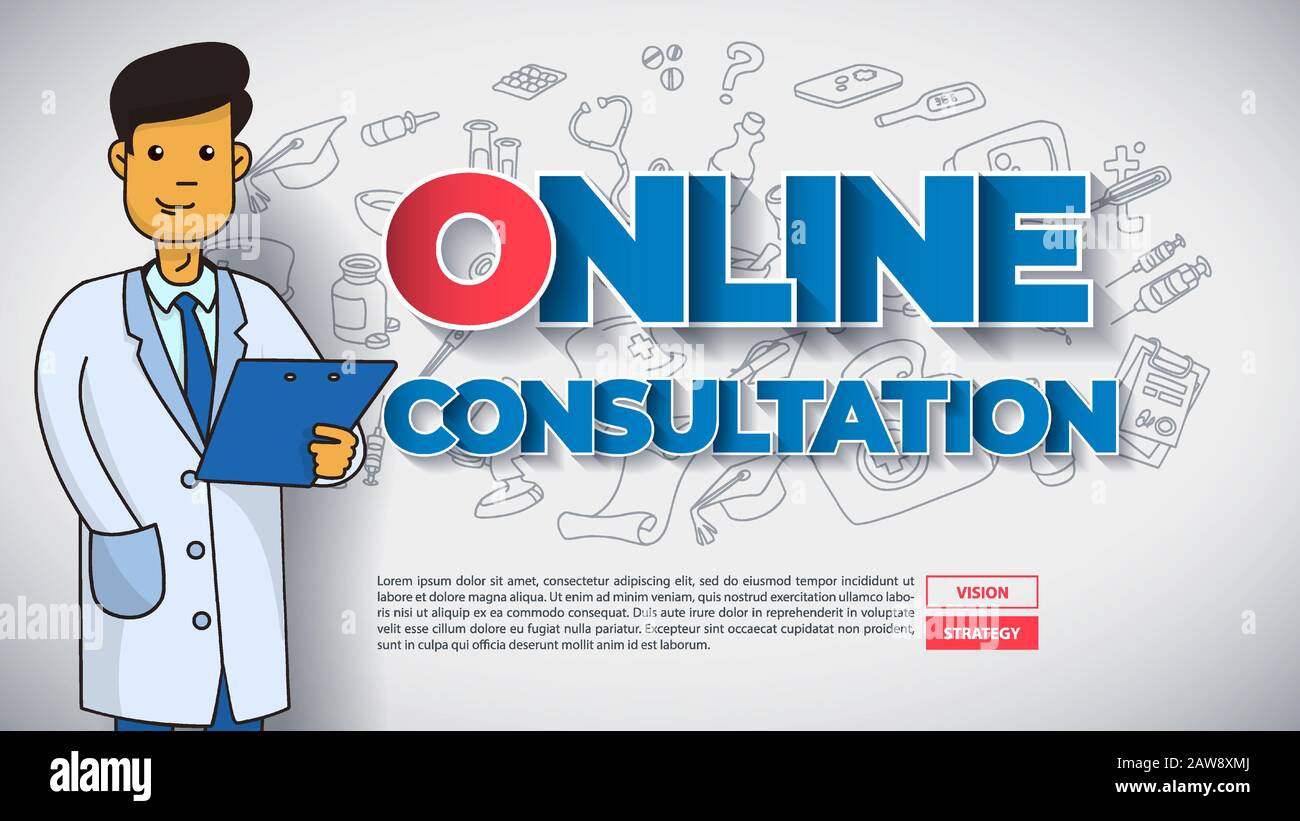 Happy online doctor Stock Vector Images - Alamy