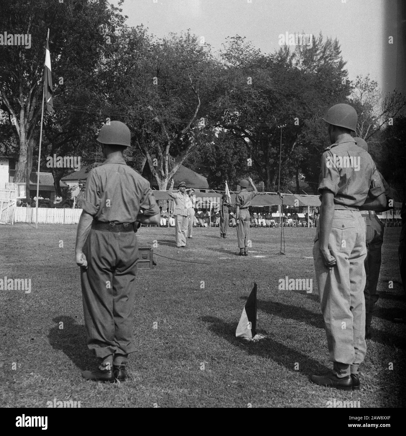 [On a football field a ceremony place. Swearing in new officers] Date ...