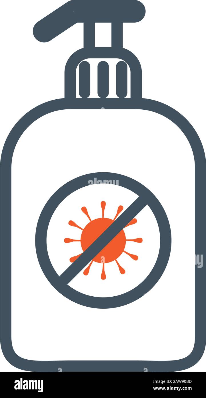 Isolated black and orange virus soap bottle vector design Stock Vector ...