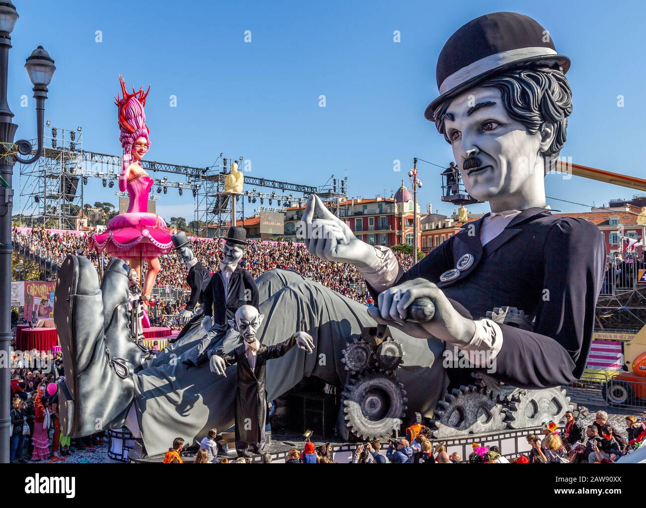 Nice, Cote d’Azur, France - February 24 2019: Carnaval de Nice, This ...