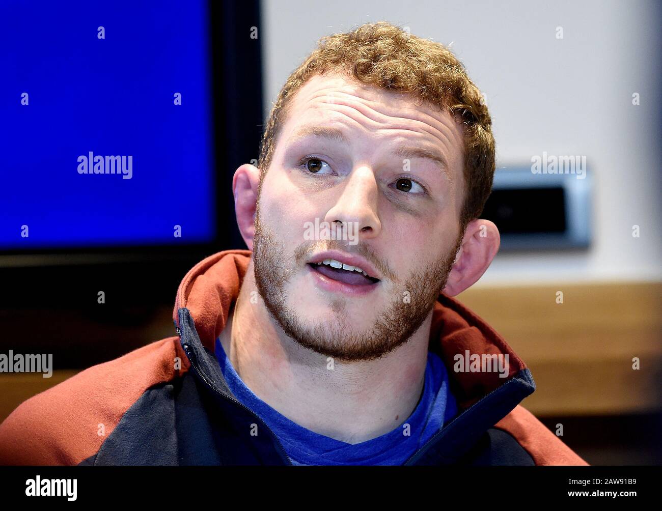 England's Sam Underhill during a press conference at BT Murrayfield ...