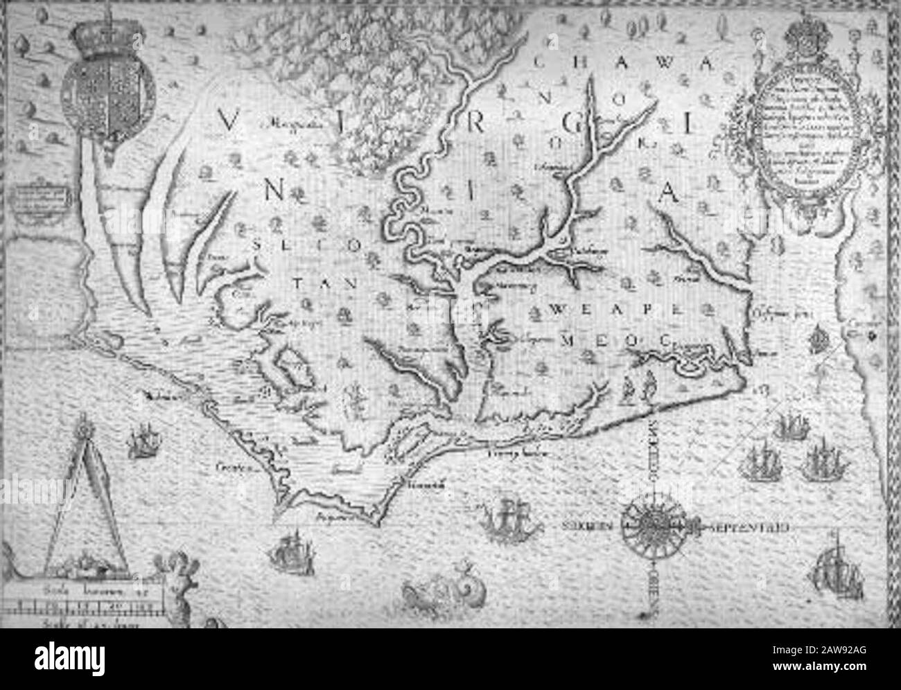 Old map of chesapeake hi-res stock photography and images - Alamy