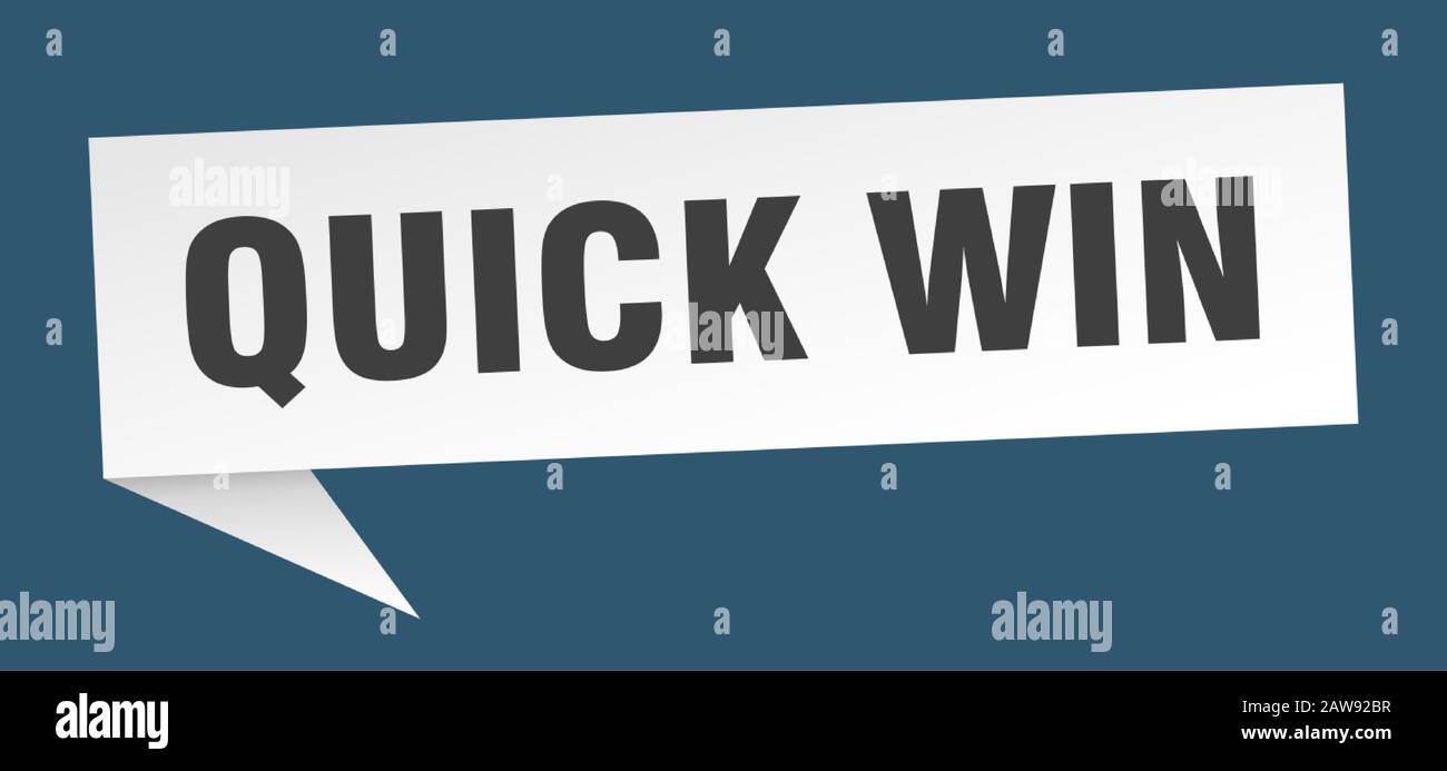quick win speech bubble. quick win ribbon sign. quick win banner Stock ...