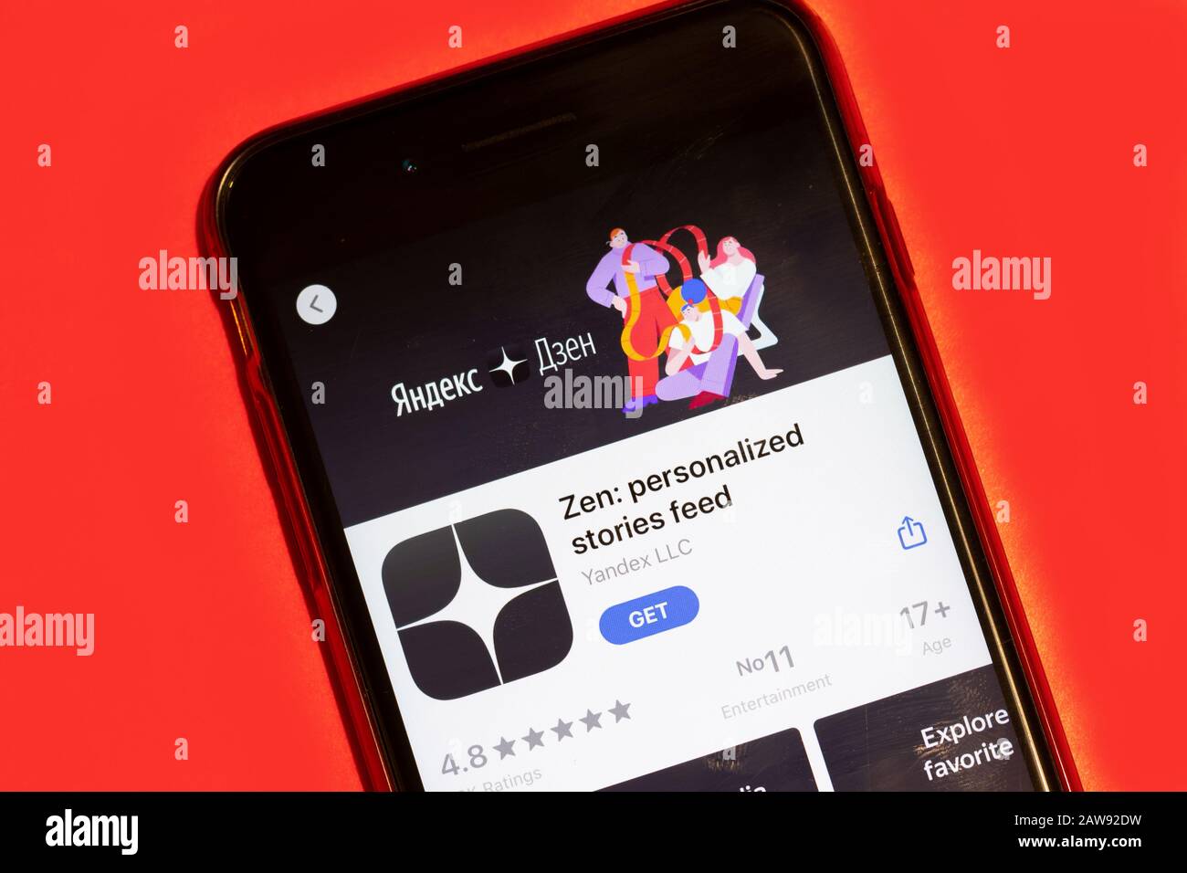 New York City, USA - 5 February 2020: Zen app logo on phone screen ...
