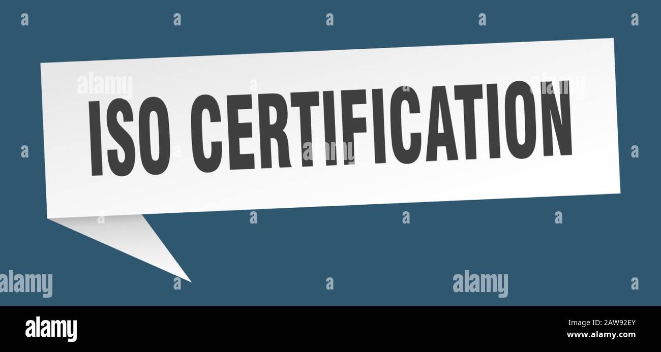 iso certification speech bubble. iso certification ribbon sign. iso ...
