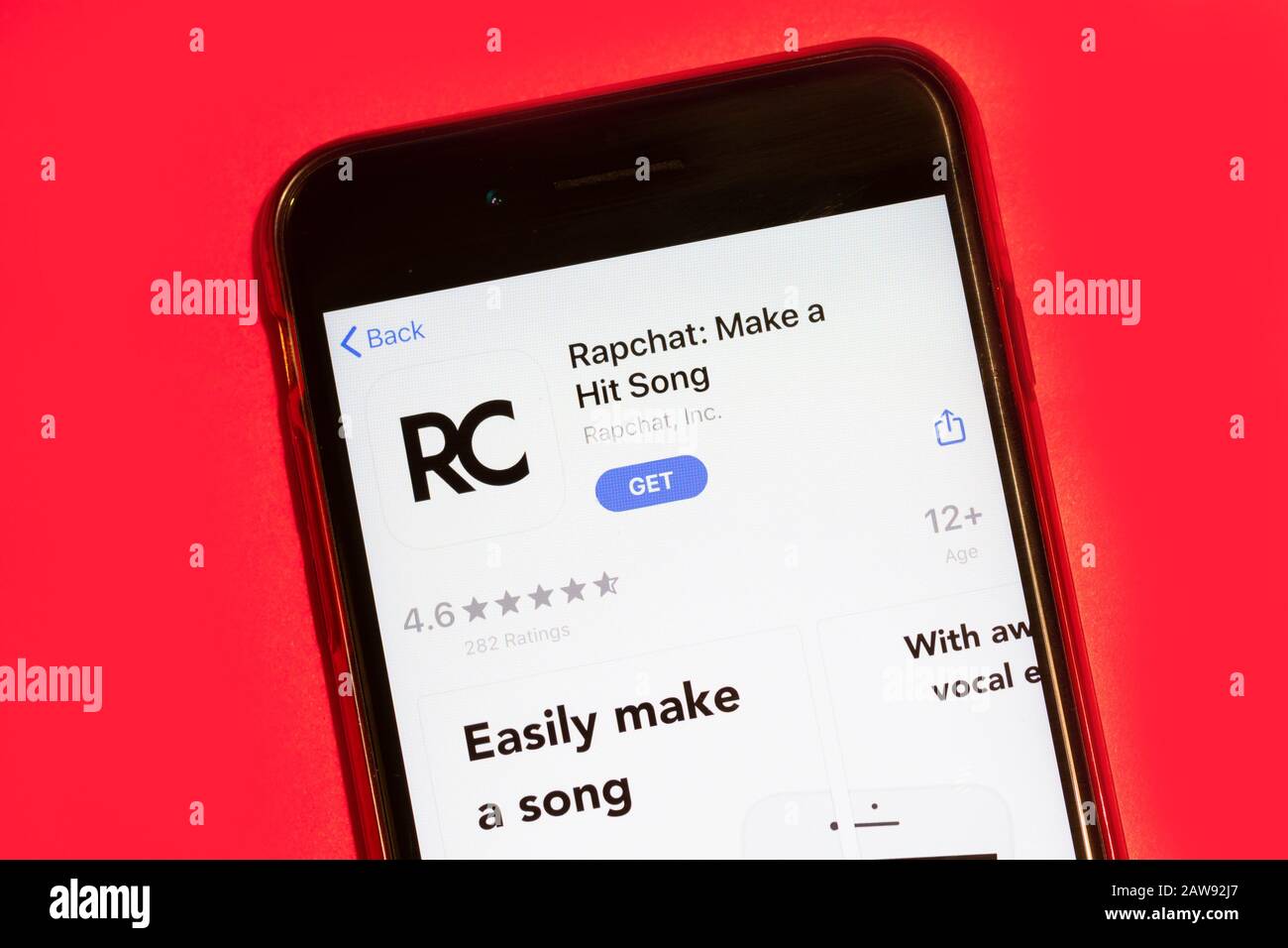 New York City, USA - 5 February 2020: Rapchat app icon on phone screen ...