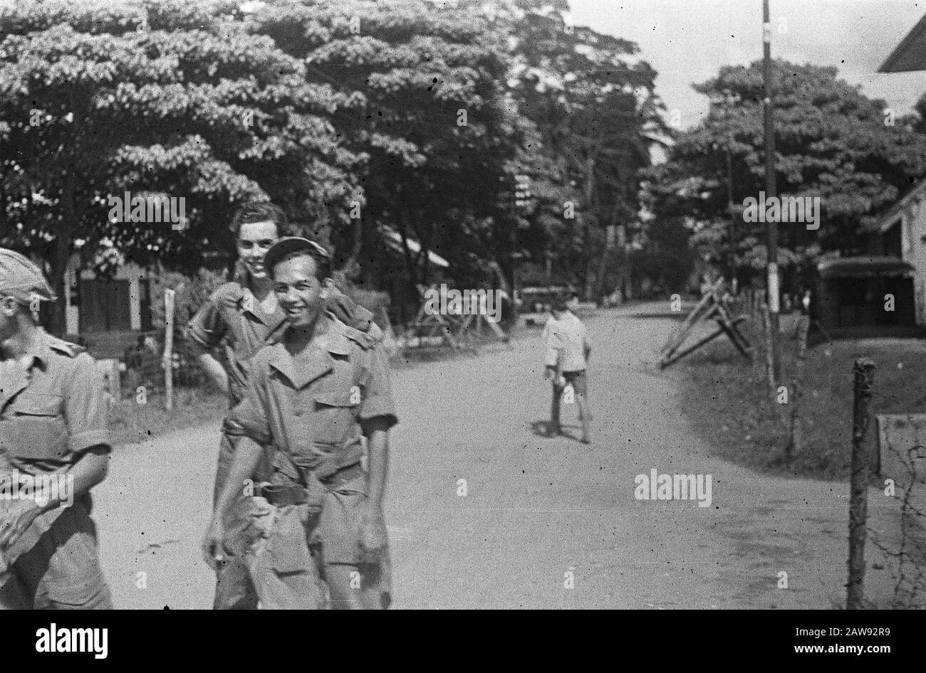 KNIL soldiers at the entrance to a barracks Date: 01/01/1947 Location ...