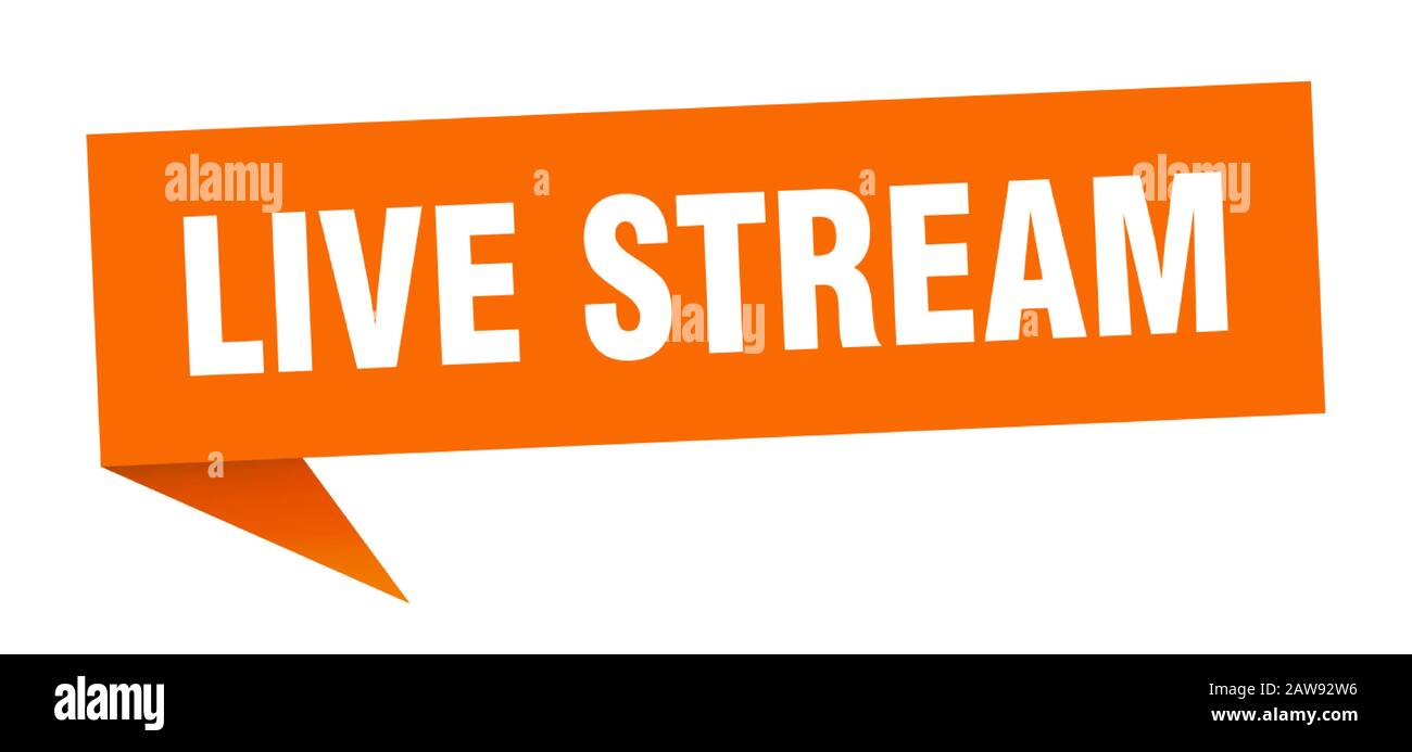 live stream speech bubble. live stream ribbon sign. live stream banner ...