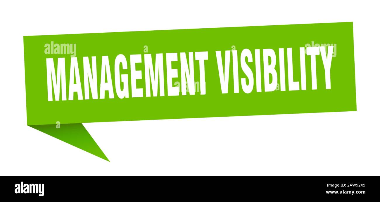 management visibility speech bubble. management visibility ribbon sign ...