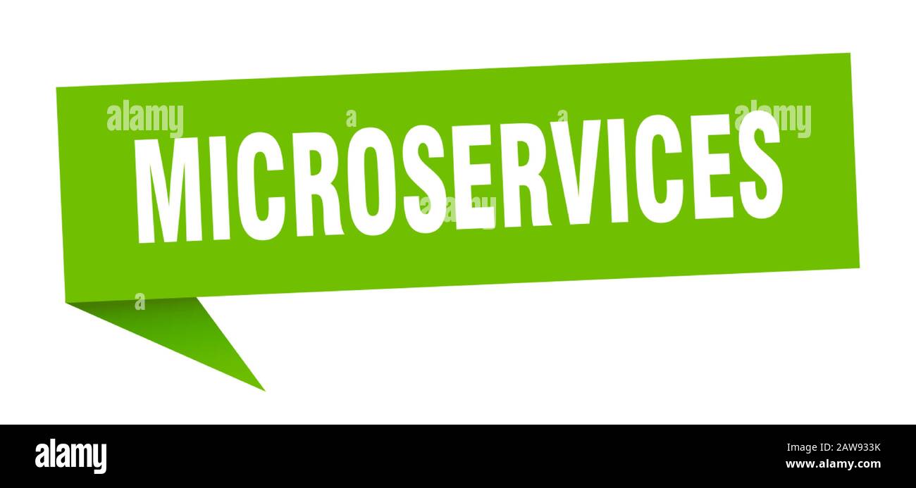 microservices speech bubble. microservices ribbon sign. microservices ...