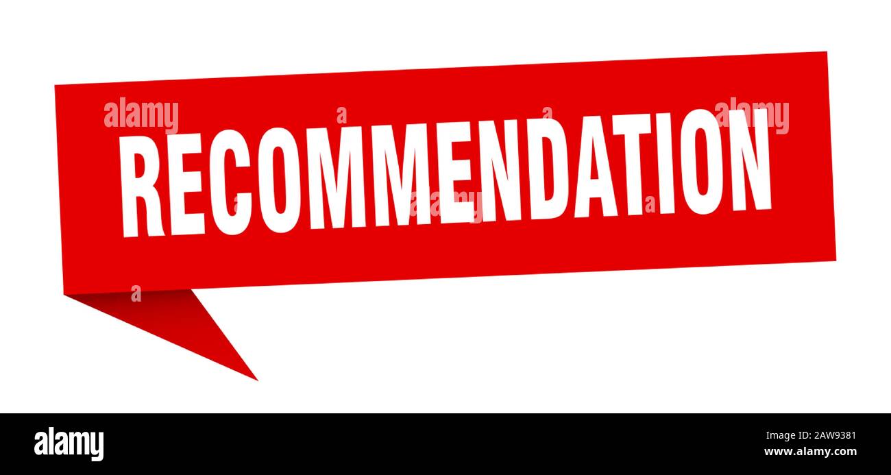 recommendation speech bubble. recommendation ribbon sign ...