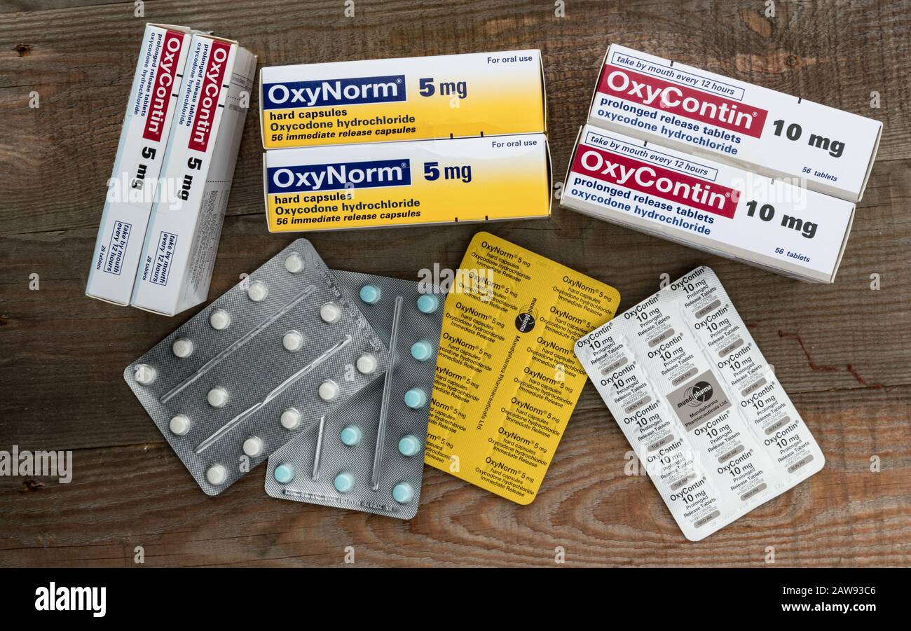 Cork, Ireland - 24th March 2019: Boxes and packs of OxyContin and ...