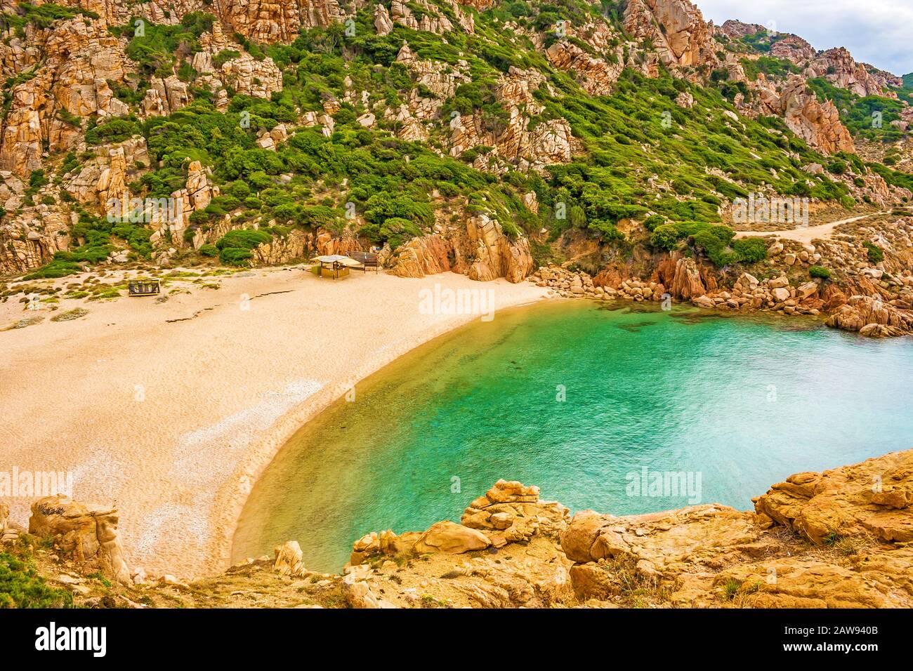 Beach Cala Li Cossi, beautiful bay at Costa Paradiso, Sardinia Stock ...
