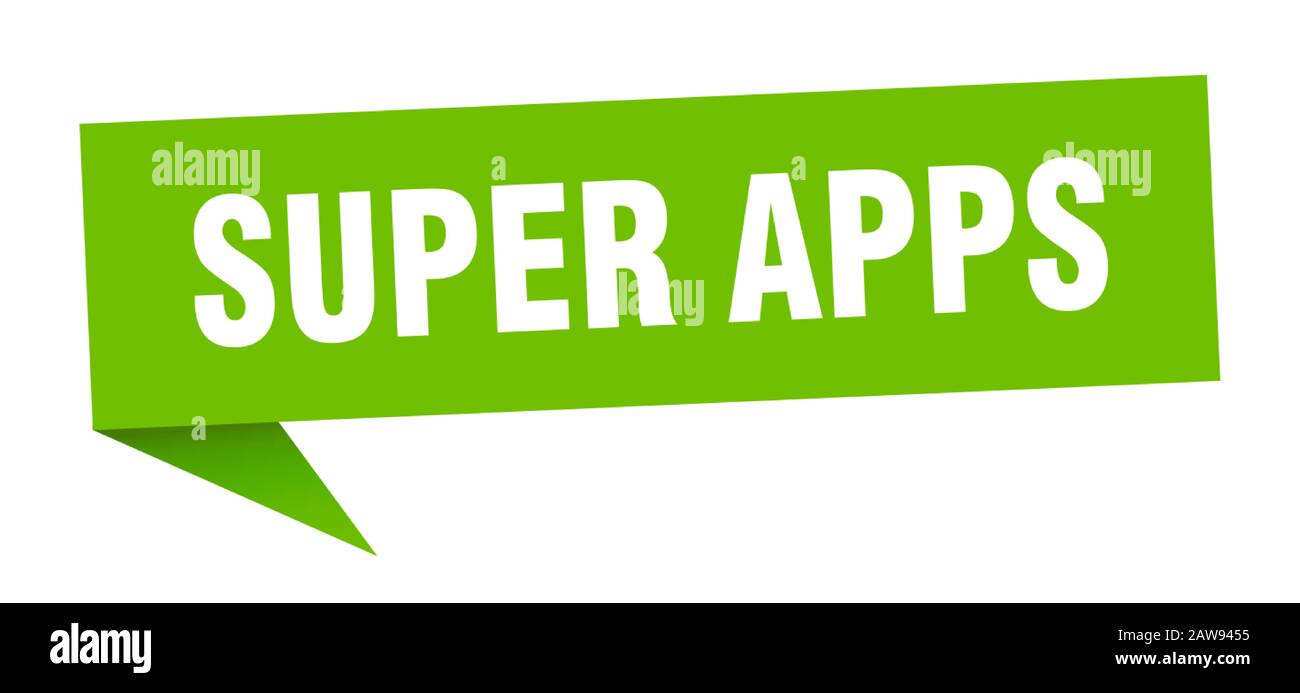 super apps speech bubble. super apps ribbon sign. super apps banner ...