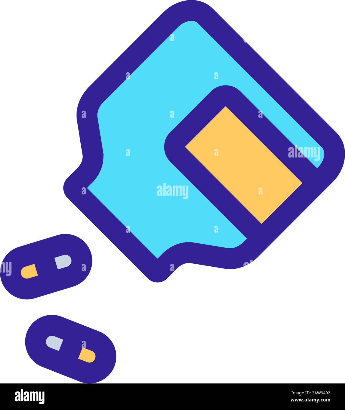 tablets in a bottle icon vector. Isolated contour symbol illustration ...