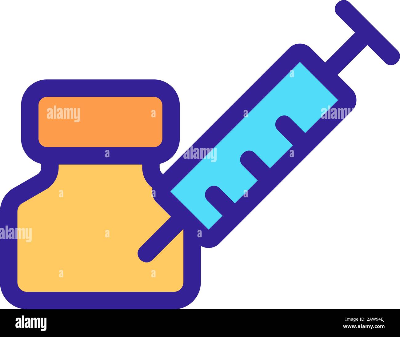 Sports injection icon vector. Isolated contour symbol illustration ...