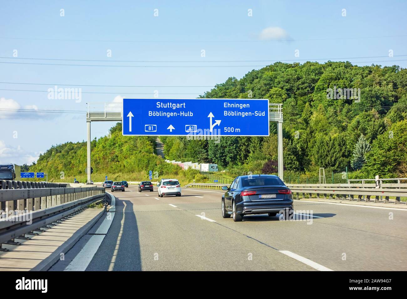 German autobahn motorway exit sign hi-res stock photography and images ...