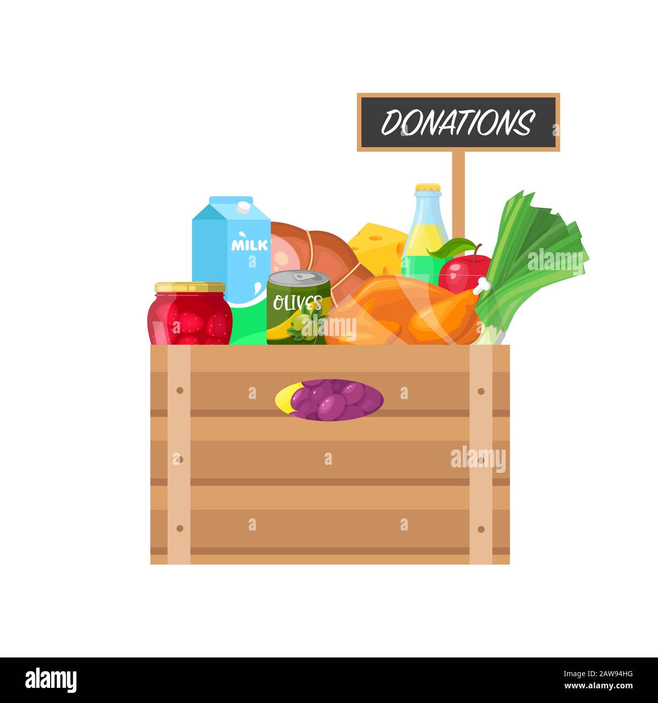 Food donation box isolated Stock Vector Images - Alamy