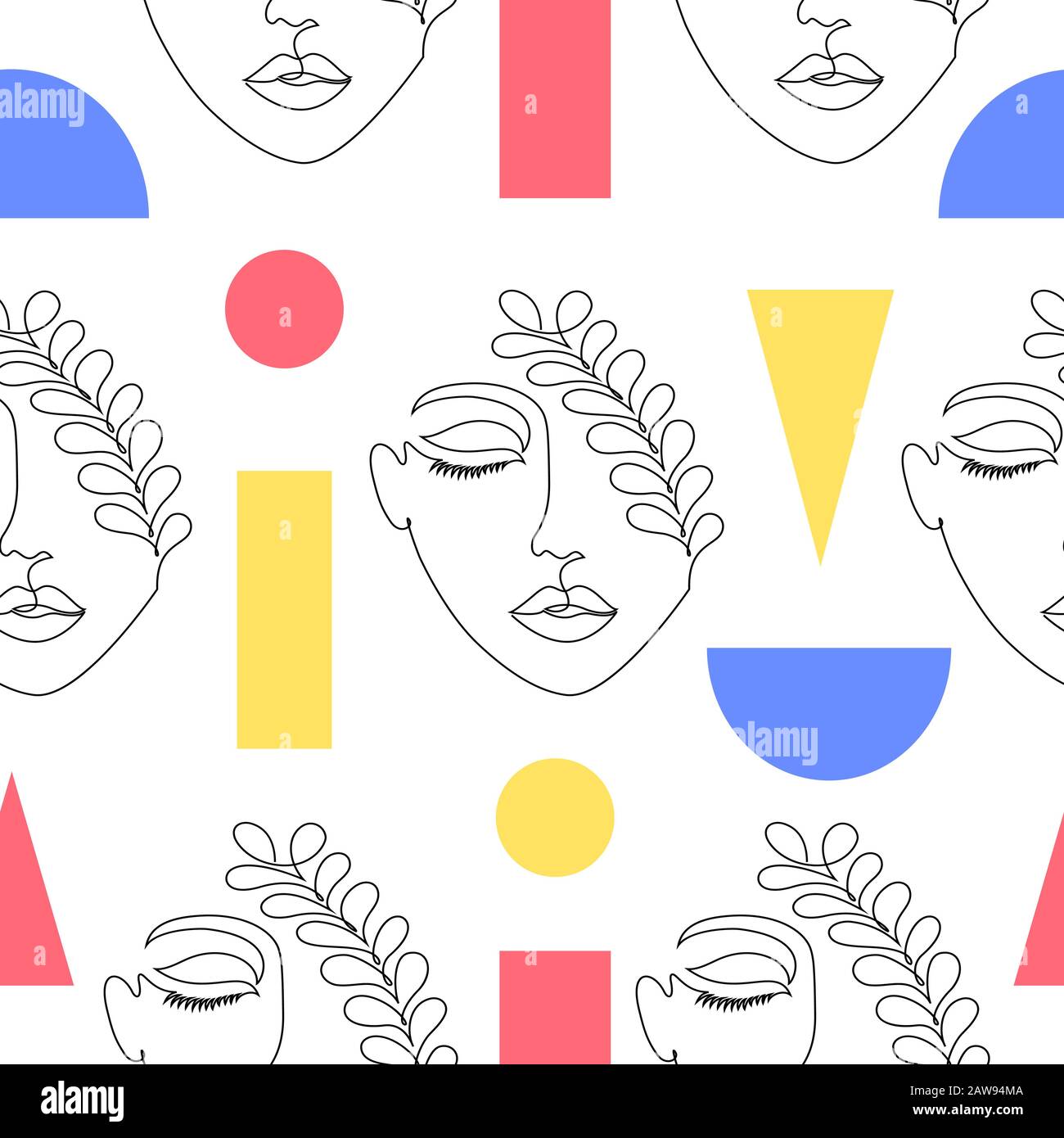 woman faces and geometric figures Stock Vector Image & Art - Alamy