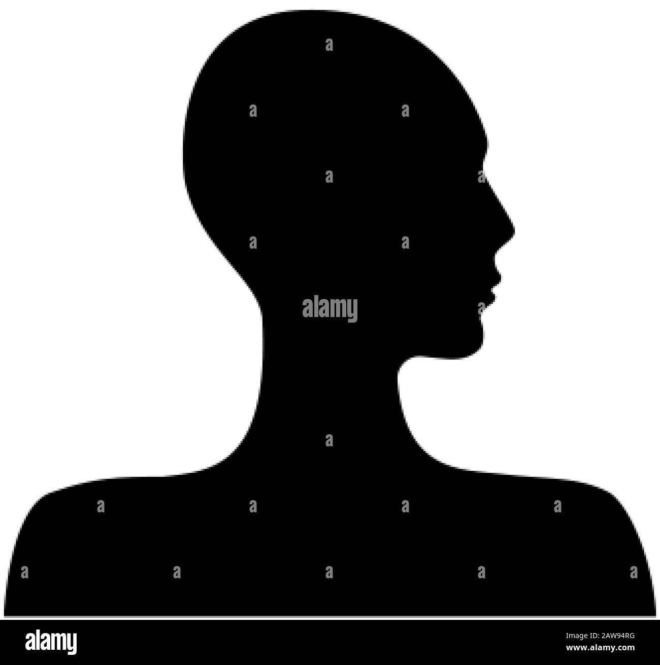 Side view silhouette of a bald woman's head Stock Vector Image & Art ...