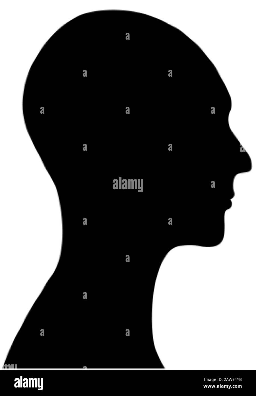 Side view silhouette of a bald man's head Stock Vector Image & Art - Alamy