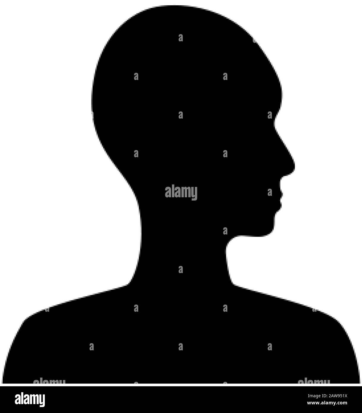 Side view silhouette of a bald gender neutral head Stock Vector Image ...