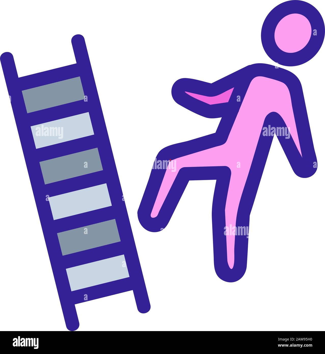 fall down the stairs of the icon vector. Isolated contour symbol ...