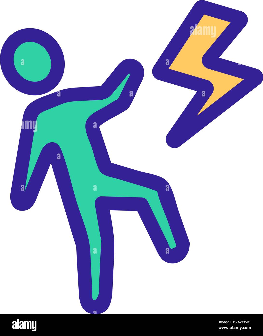 electrocution icon vector. Isolated contour symbol illustration Stock ...