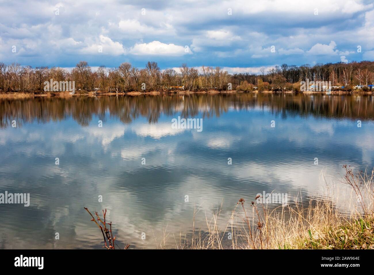 Sky and clouds reflection on Lake Stock Photo - Alamy