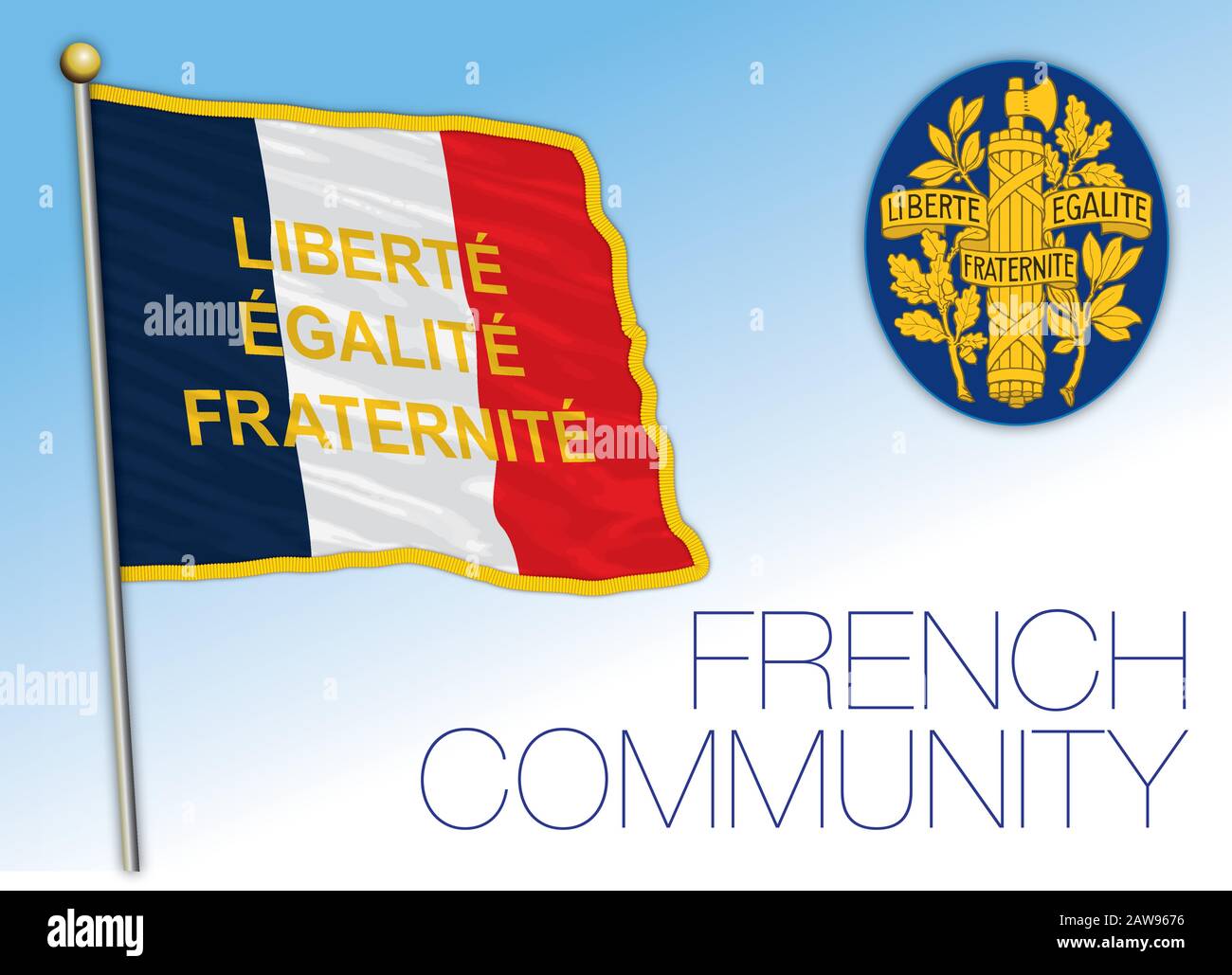 French Community historical flag, french african countries, 1958-1960 ...