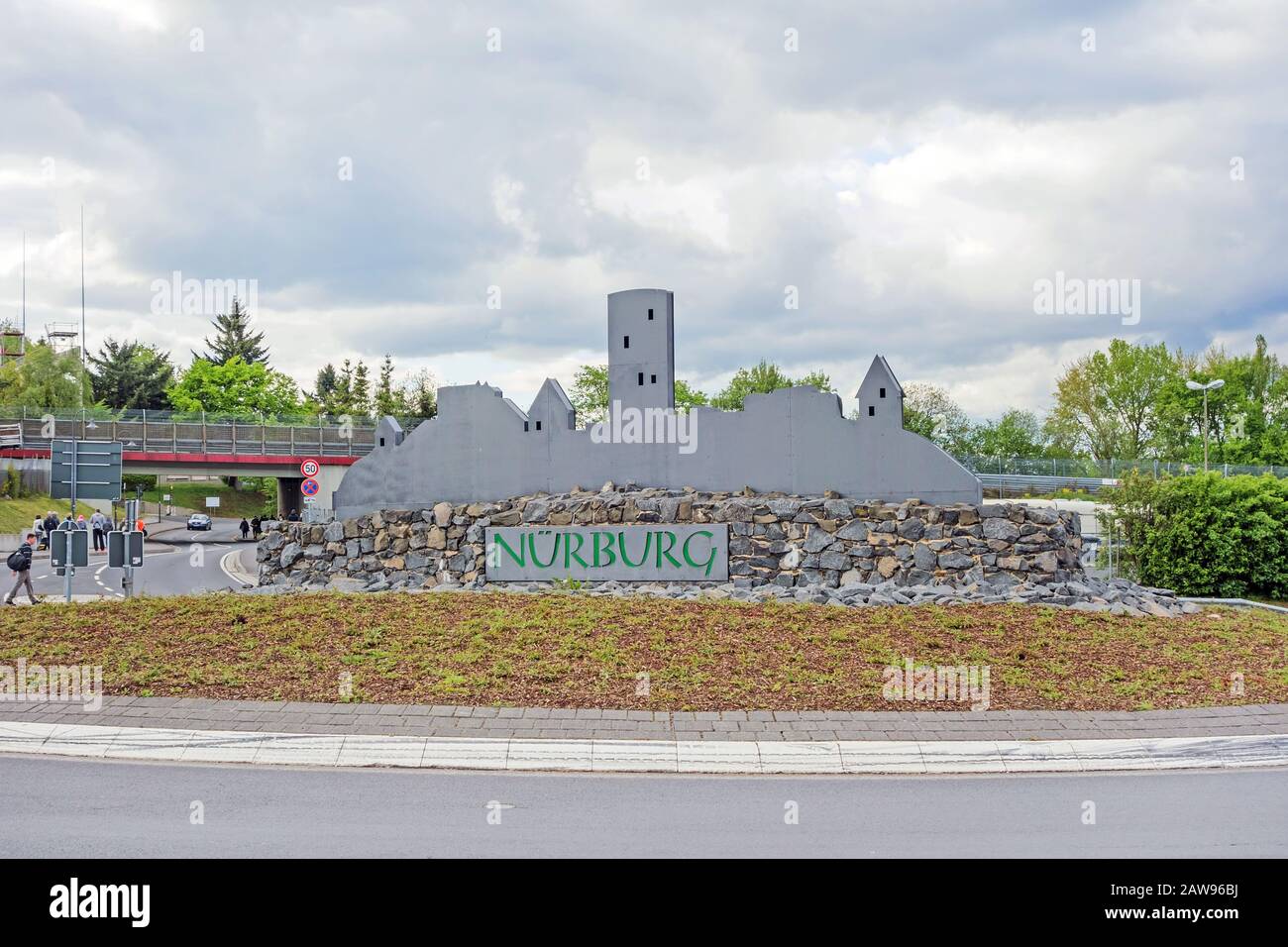 Nurburg, Germany - May 20, 2017: Silhouette of Castle Nurburg near race ...