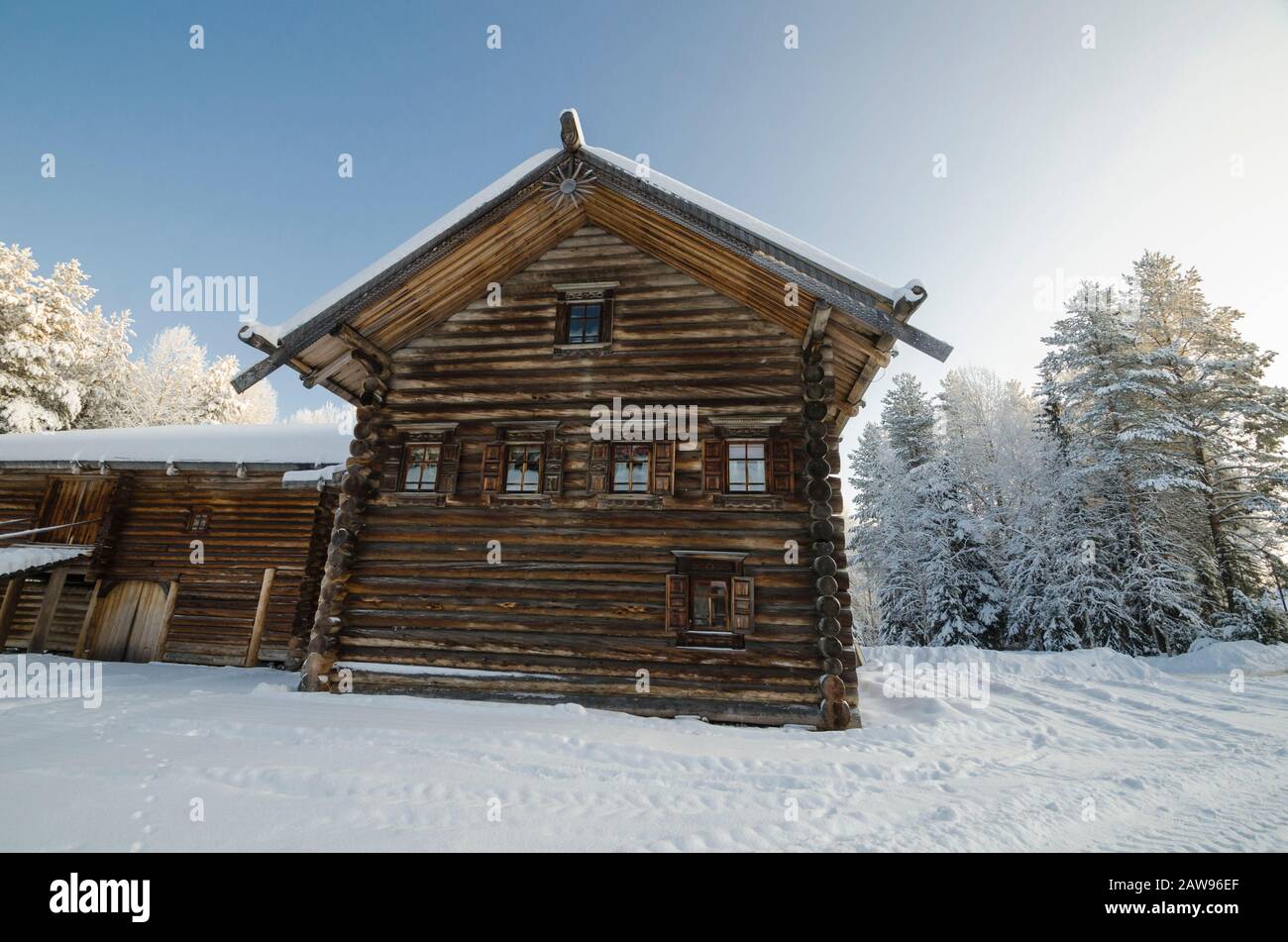 The large wooden house of a wealthy peasant Pukhov from the Museum of ...