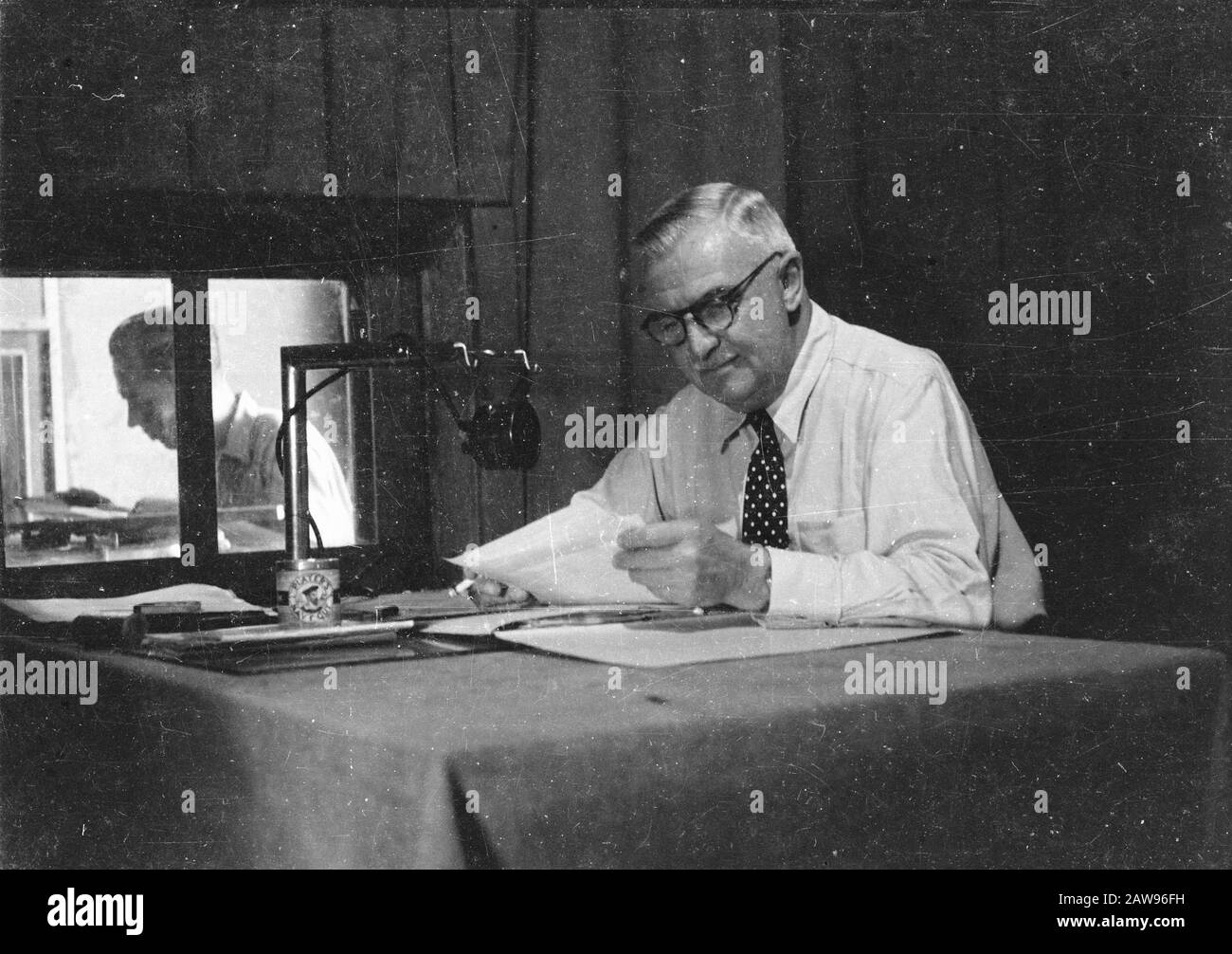 Radio Studio. Newscaster Date: 01/01/1947 Location: Indonesia Dutch ...
