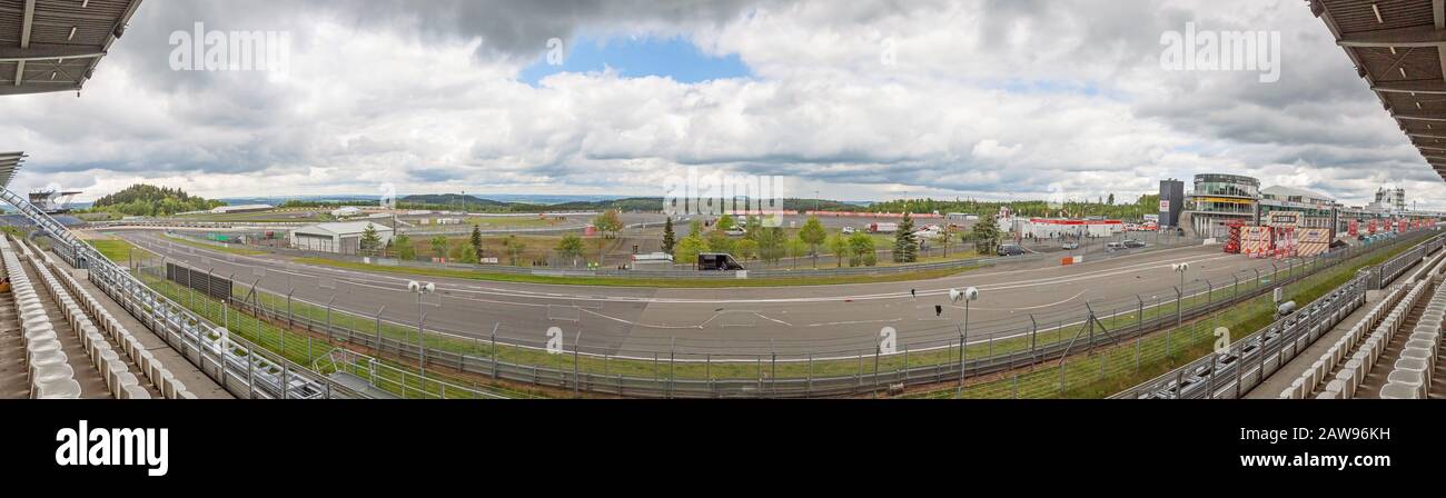 Nurburg, Germany - May 20, 2017: Race track Nurburgring panorama - view ...