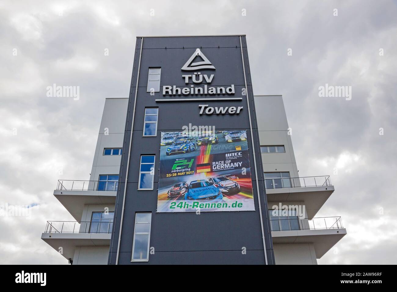 Nurburg, Germany - May 20, 2017: TUV Rheinland Tower at race track ...