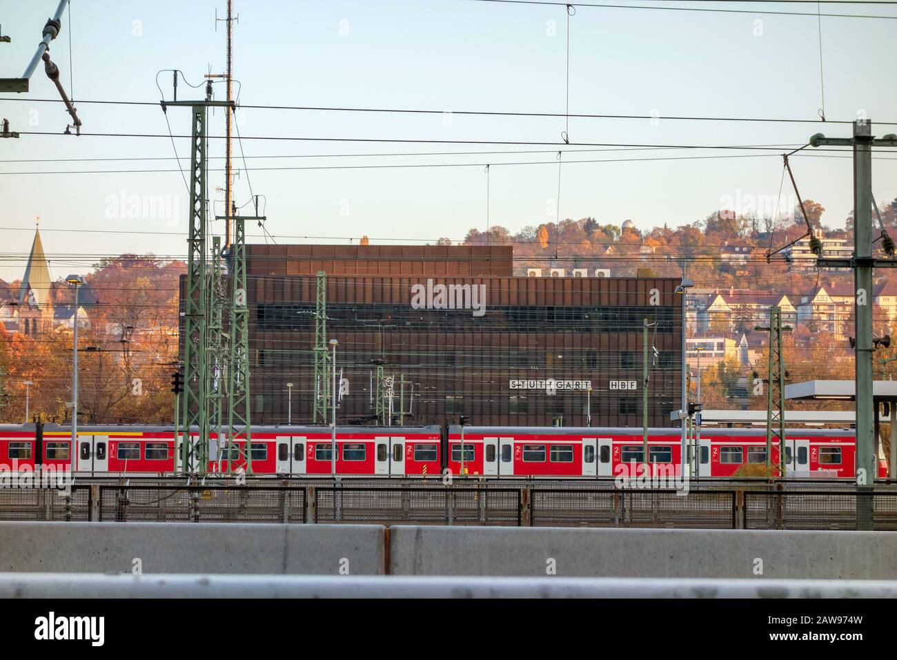 Stuttgart, Germany - November 1, 2015: View of the old overground ...