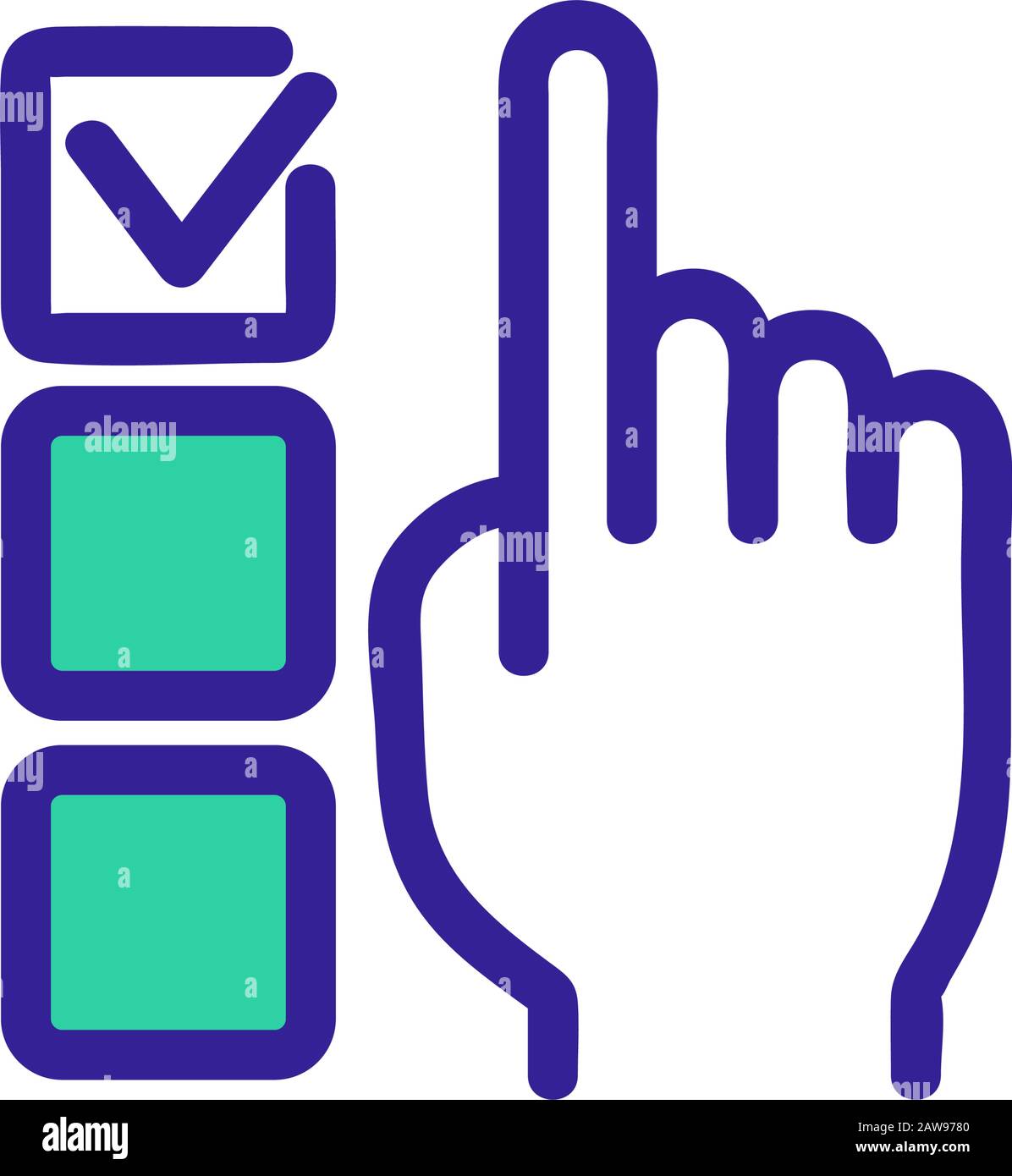Choosing the answer is the icon vector. Isolated contour symbol ...