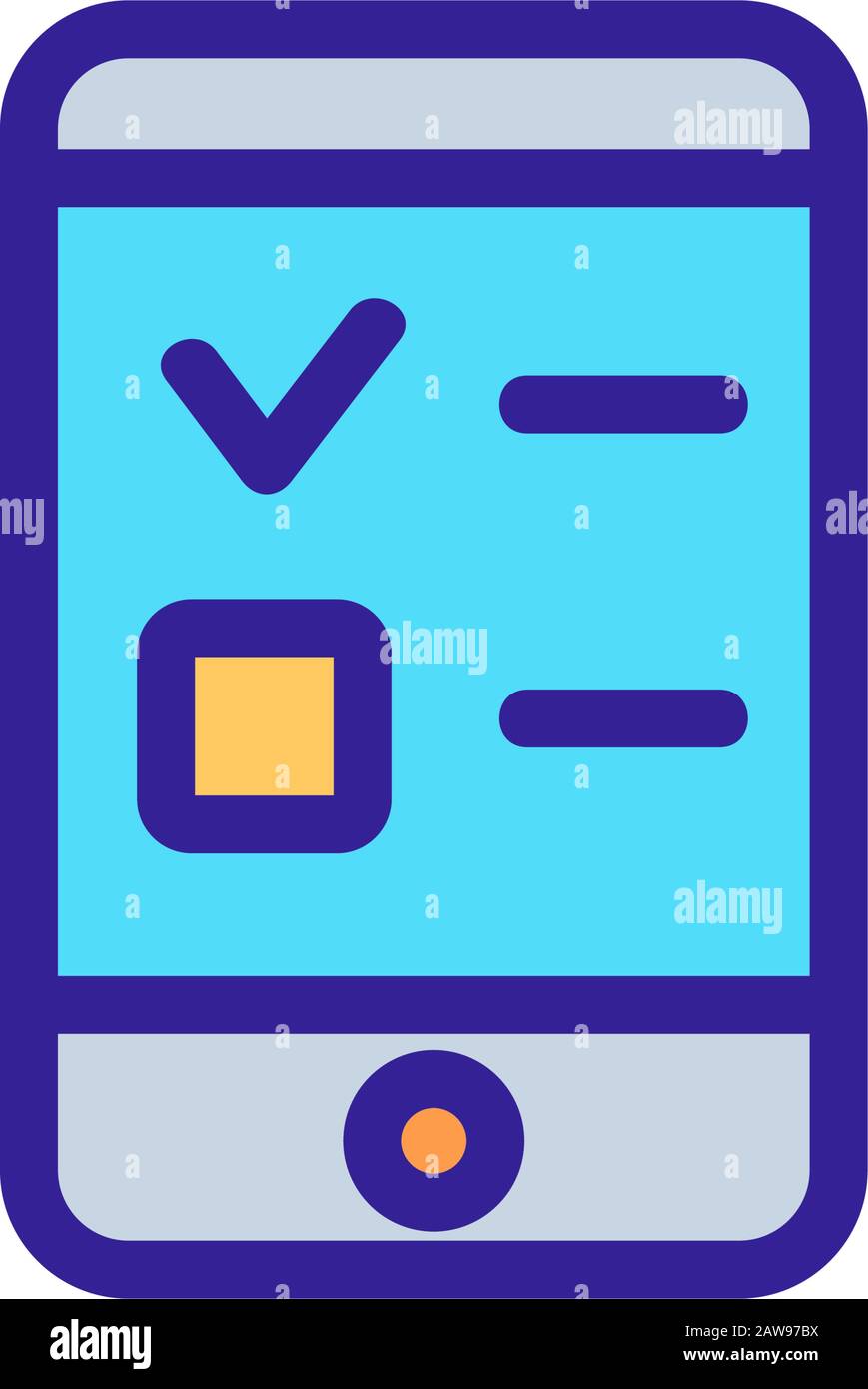 Test on the phone icon vector. Isolated contour symbol illustration ...