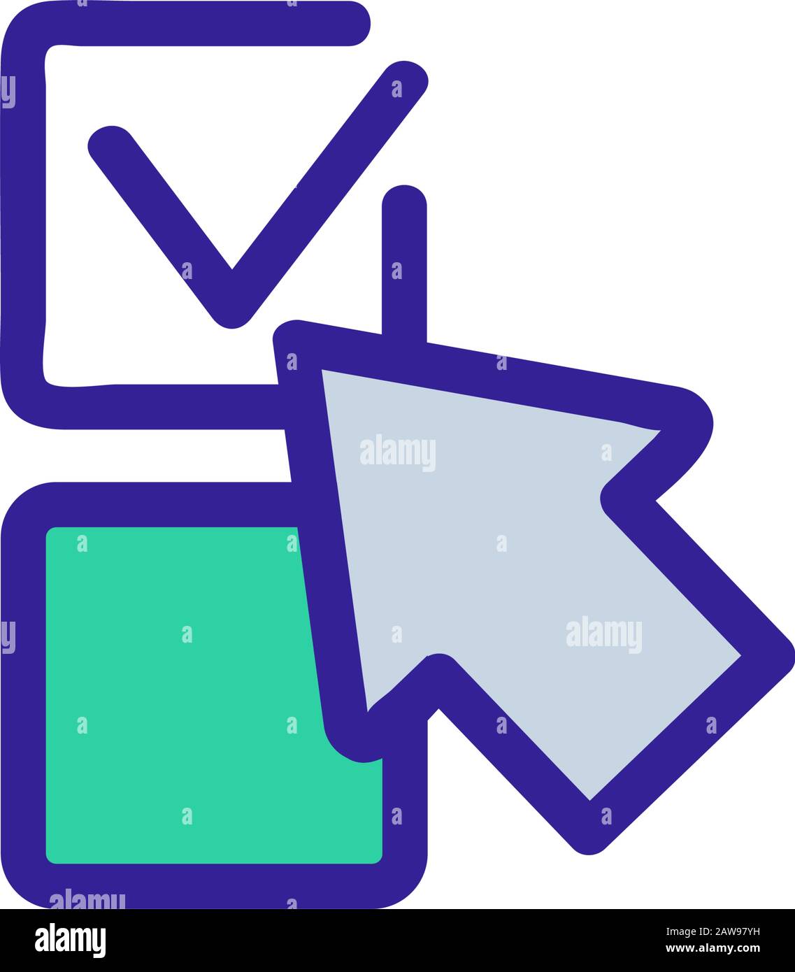 Choosing a variant of the vector icon. Isolated contour symbol ...