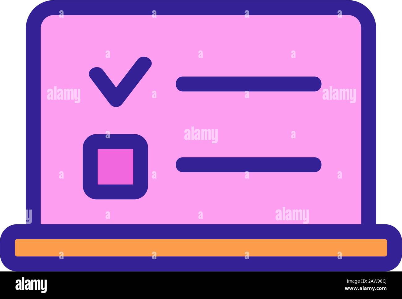 Laptop test icon vector. Isolated contour symbol illustration Stock ...