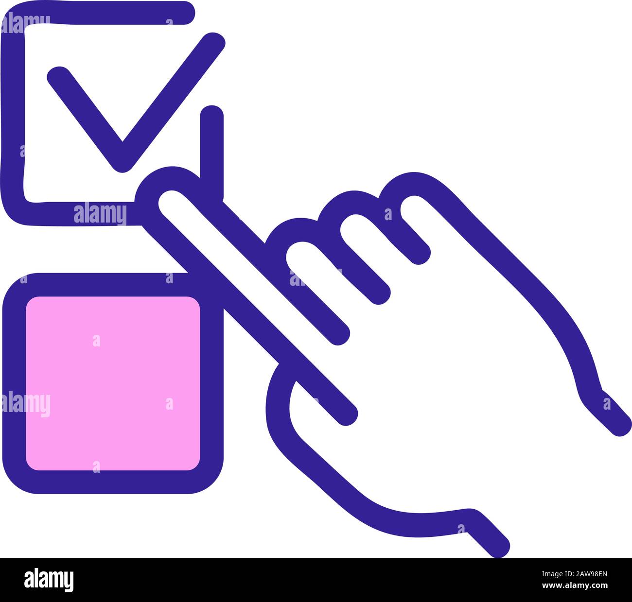 Choosing the answer is the icon vector. Isolated contour symbol ...