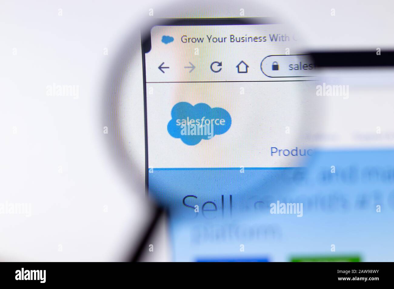 New York City, USA - 5 February 2020: Salesforce website page close up ...