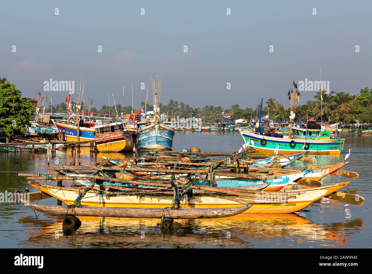 Colorful fishing boats in Negombo, Sri Lanka Stock Photo - Alamy