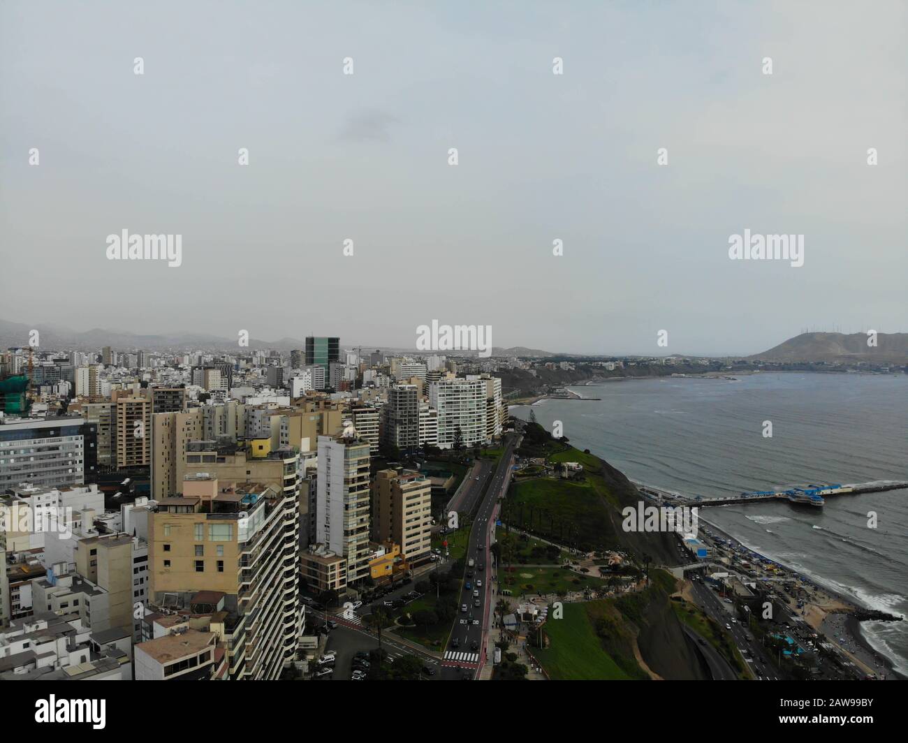 Sky view from the district of Miraflores in Lima Peru Stock Photo - Alamy