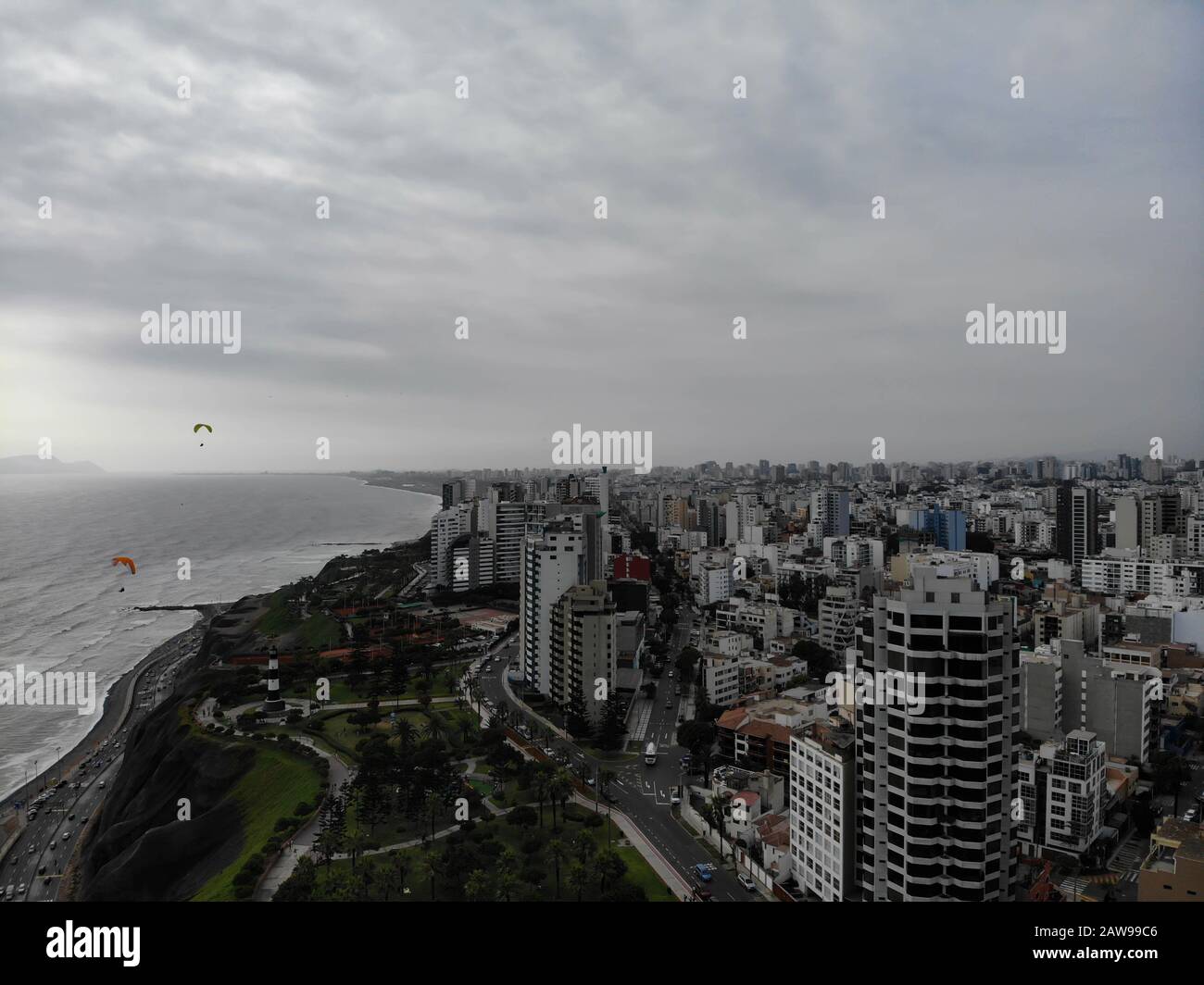 Sky view from the district of Miraflores in Lima Peru Stock Photo - Alamy
